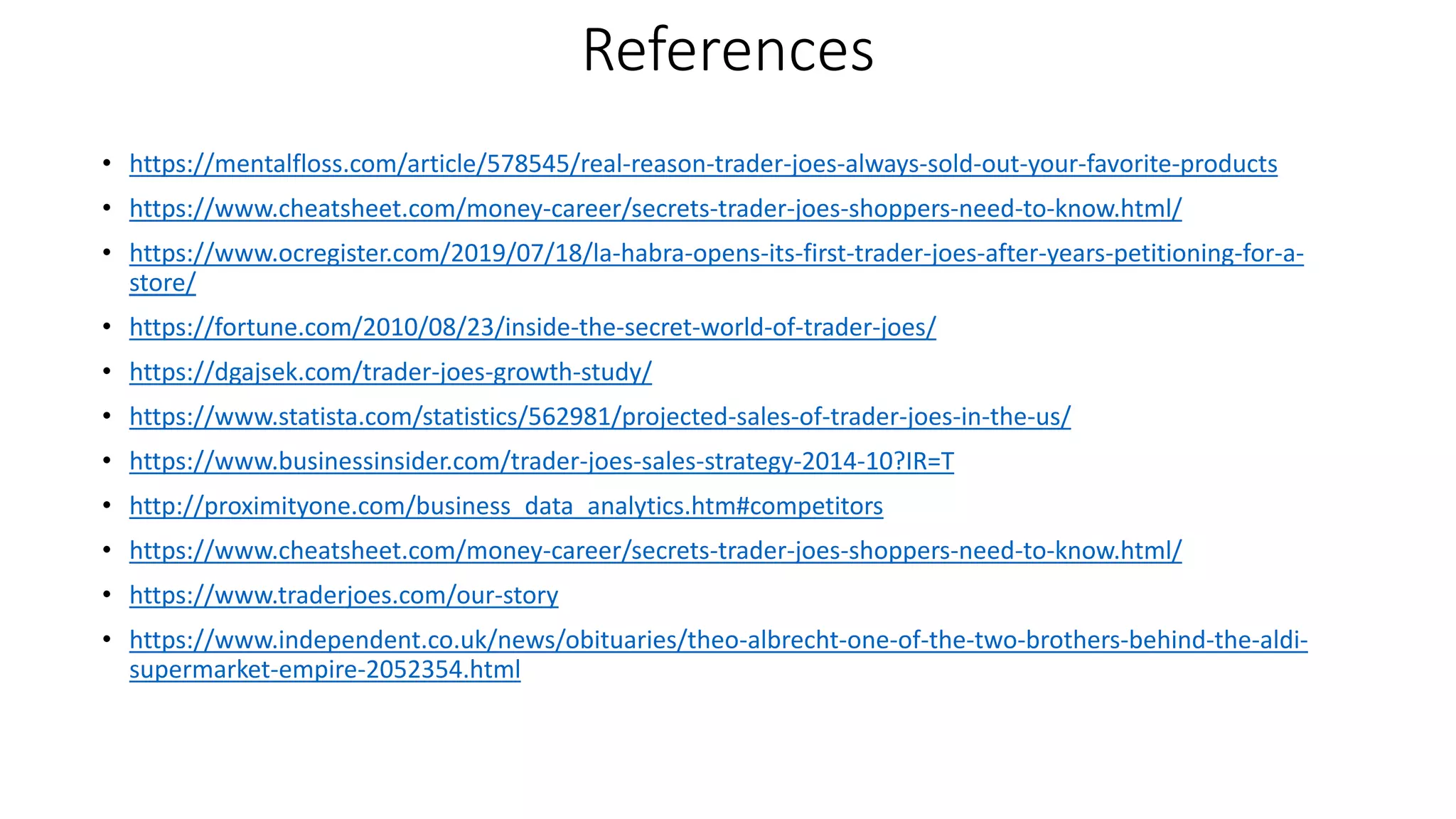 rubinz_company_presentation_trader_joes | PPT