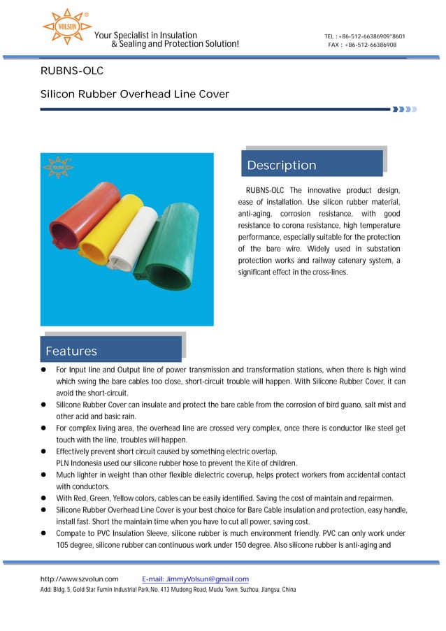 High Voltage Silicone Rubber Overhead Line Covers for Bare Conductor ...