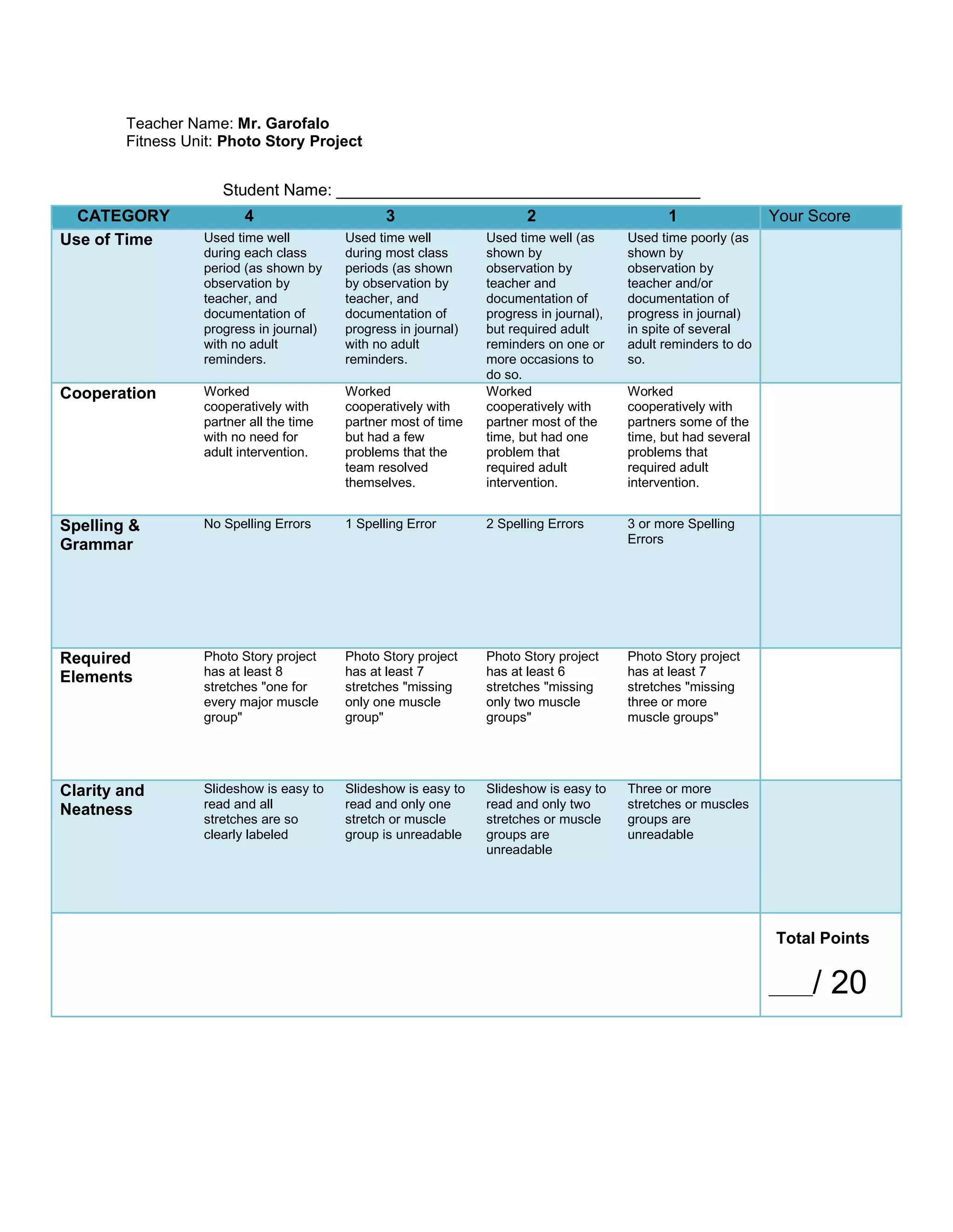 Rubric | PDF