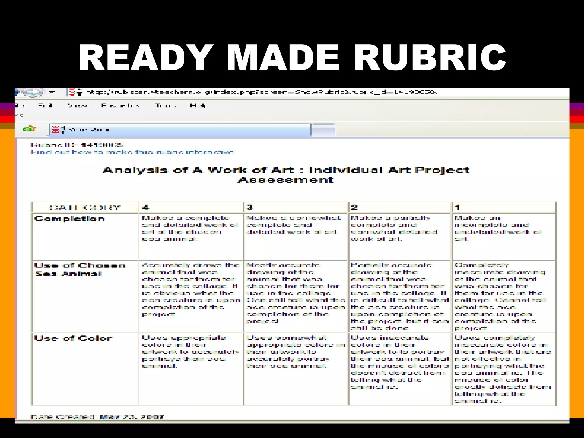 Rubric Presentation2 | PPT