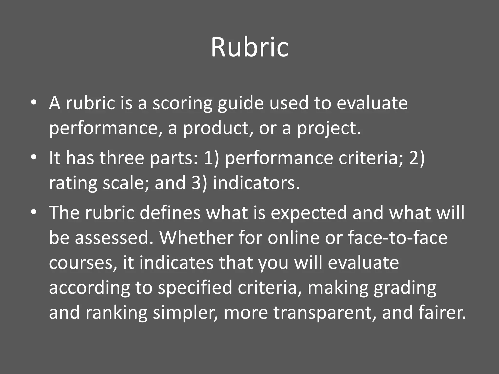 Rubric | PPT