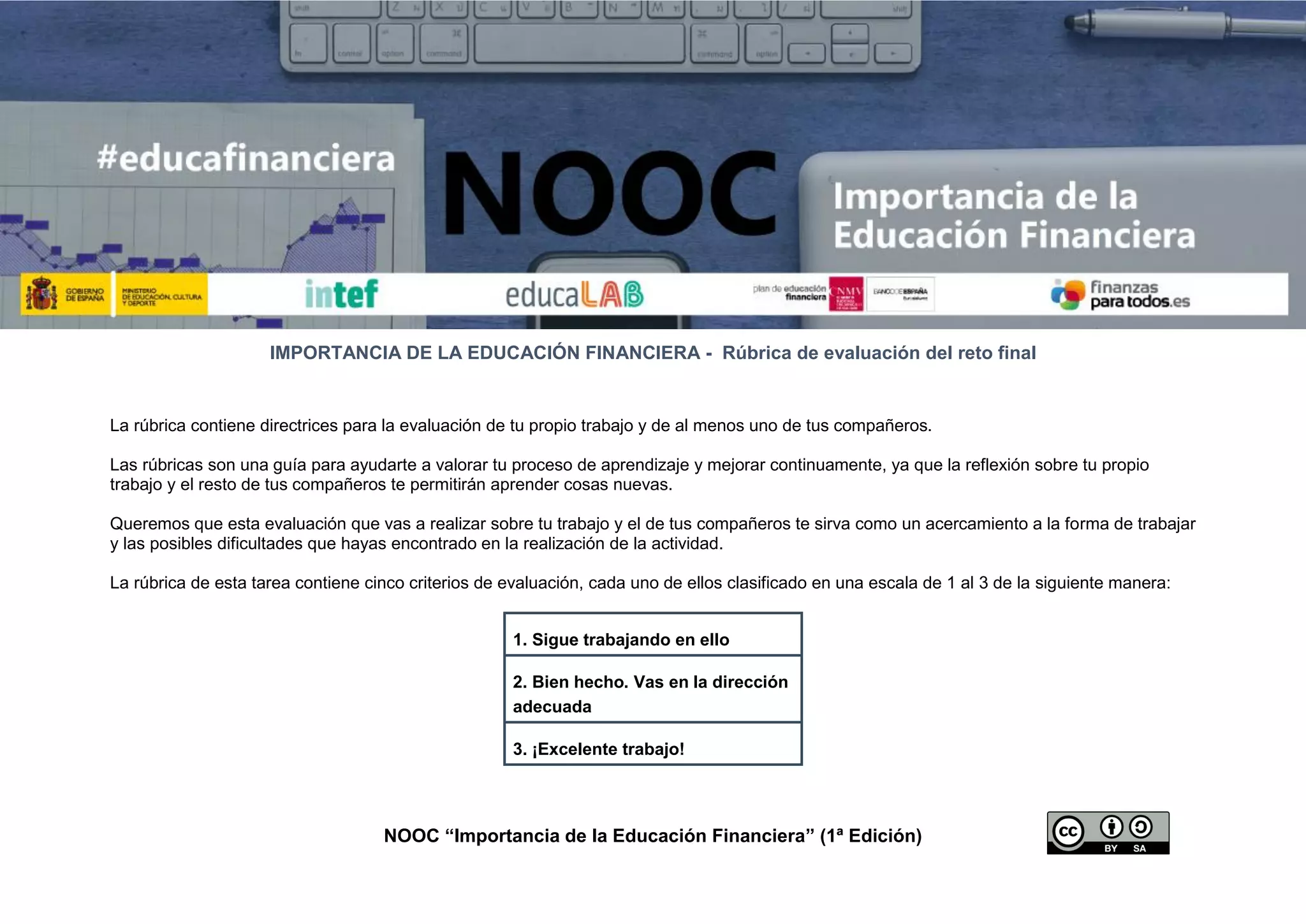 #EducaFinanciera - Rúbrica NOOC Importancia de la Educación Financiera ...