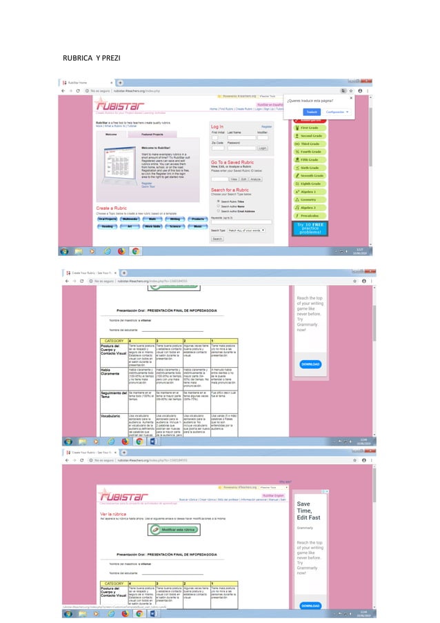 Rubrica y prezi | PDF