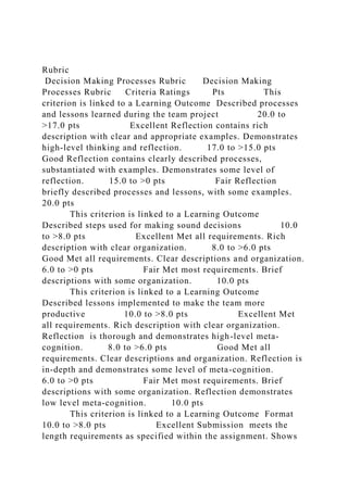 Rubric Decision Making Processes Rubric Decision Making Pro.docx