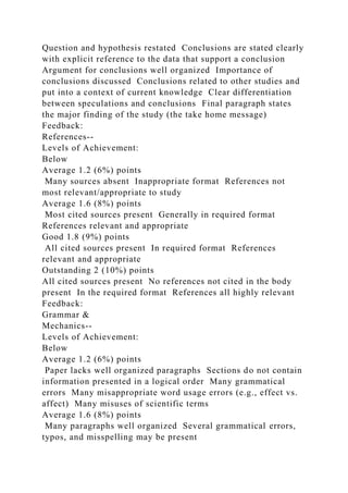 Rubric Detail A rubric lists grading criteria that instructors.docx