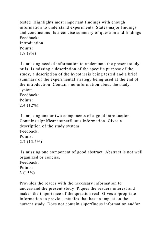 Rubric Detail A rubric lists grading criteria that instructors.docx
