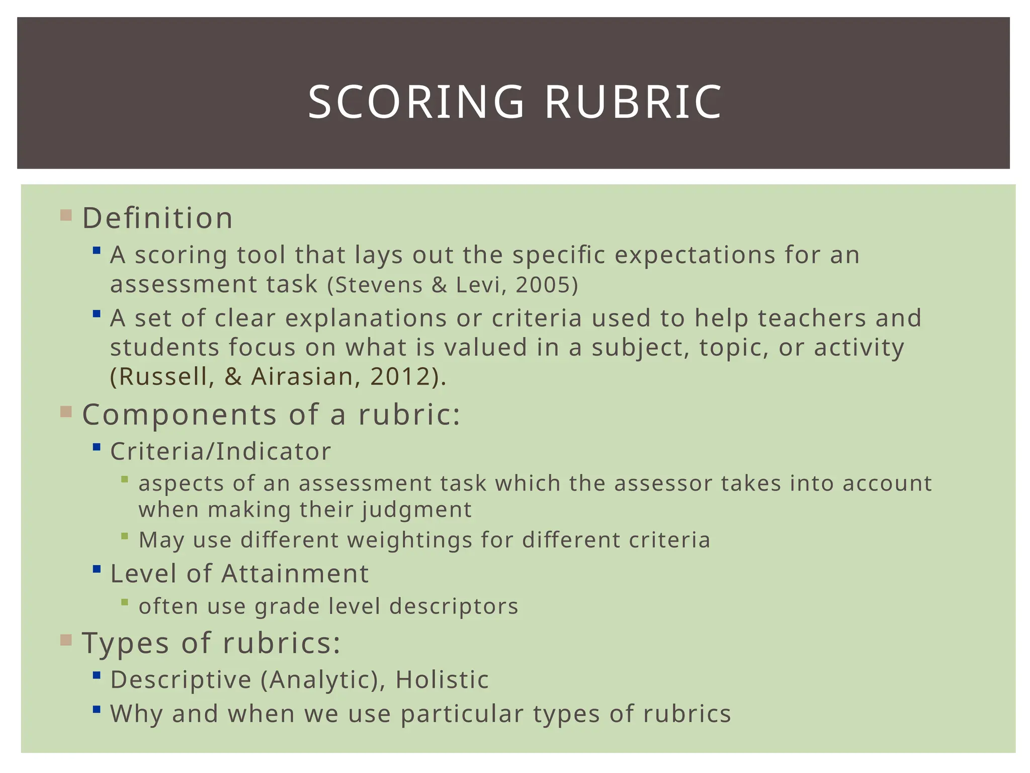 rubric_development.pptx This presentation provides the information about Rubric, the types of ...