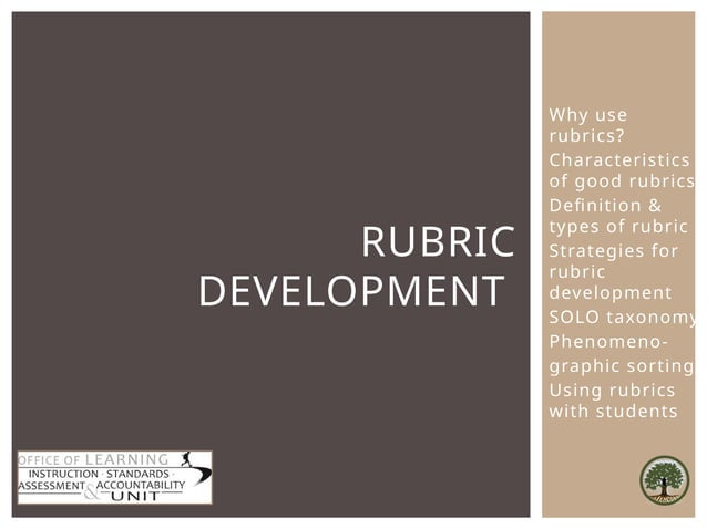 rubric_development.pptx This presentation provides the information ...
