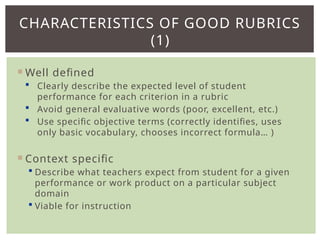 rubric_development.pptx This presentation provides the information ...