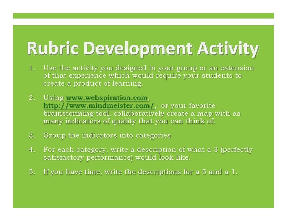 Rubric Development Activity