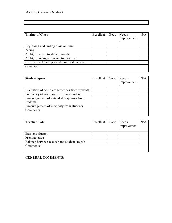 Student Teacher Observation Rubric at Alana Tebbutt blog