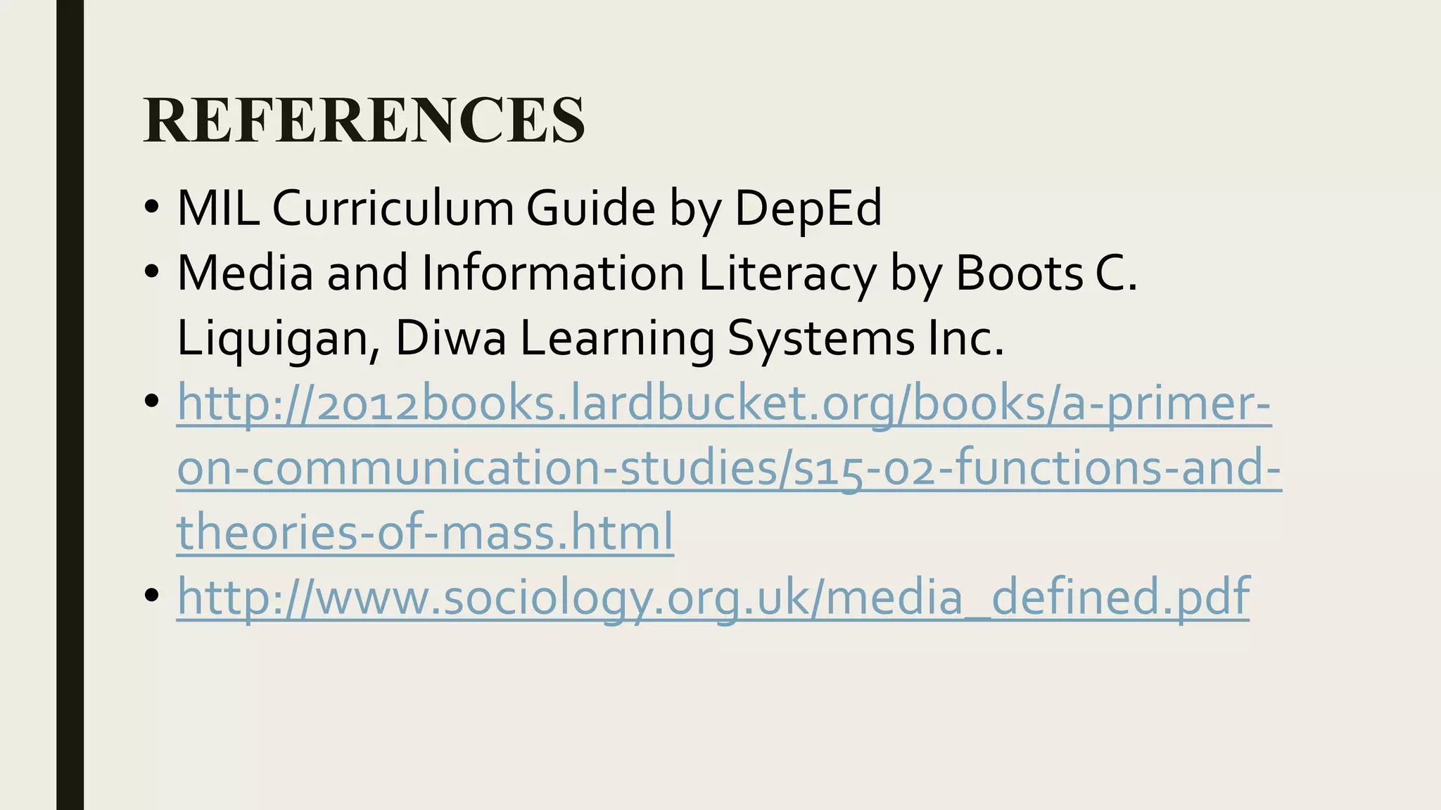 Media and Information Literacy (MIL) Types of Media (Part 2)- Mass ...