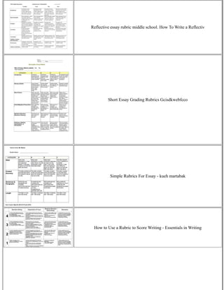 Rubric For Essay Writing For Middle School | PDF