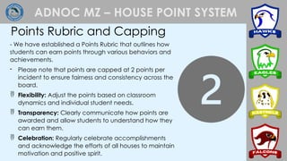 Rubric for house points for international school for rewarding students ...