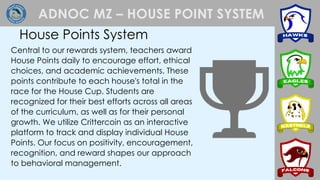 Rubric for house points for international school for rewarding students ...