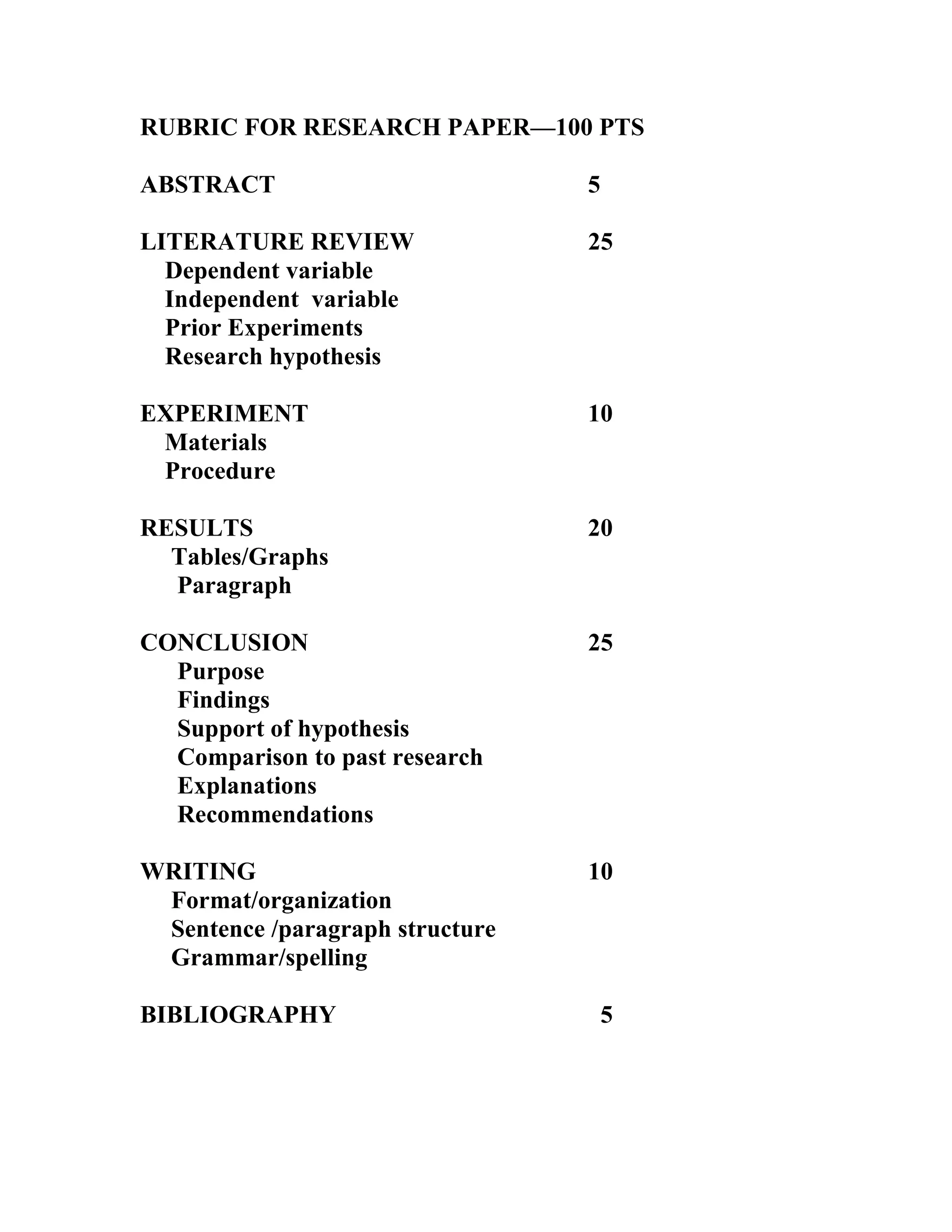 Rubric for research paper | DOCX