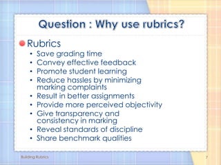 Building Rubrics: The Easy Steps Way | PPTX | Educational Assessment ...