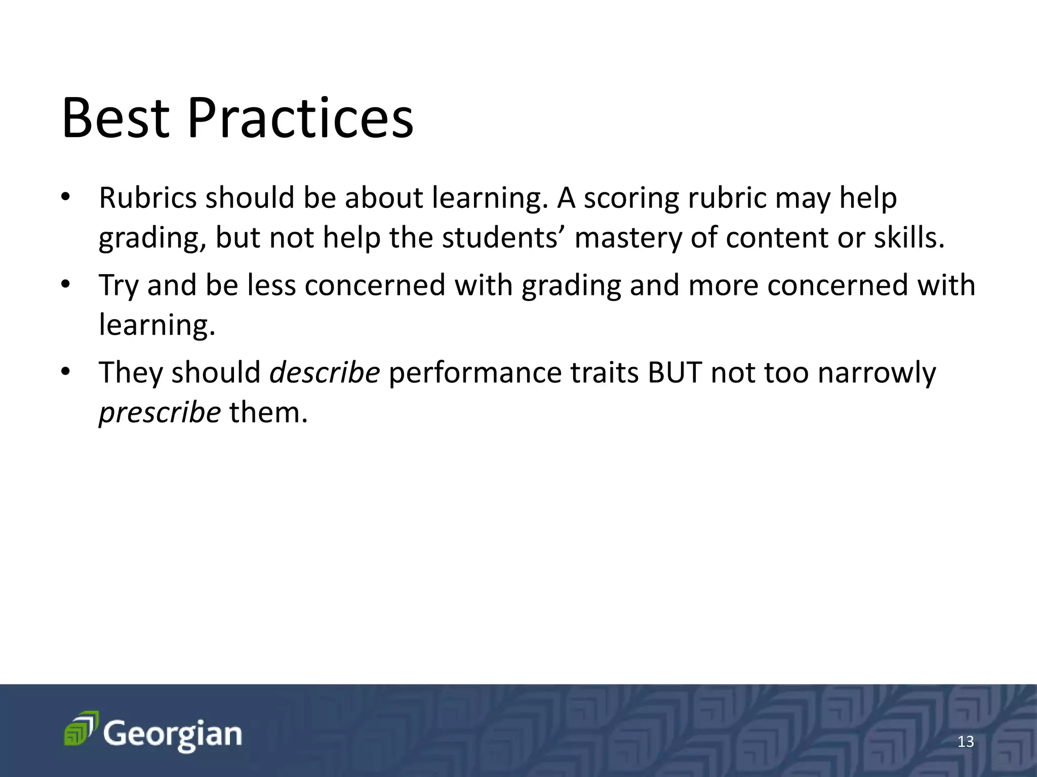 Rubrics: the good, the bad, the ugly | PPTX