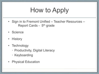 FUSD Rubrics C & I - 5th grade | PPT