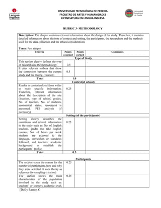 Rubrics final version sept 14 | PDF | Education