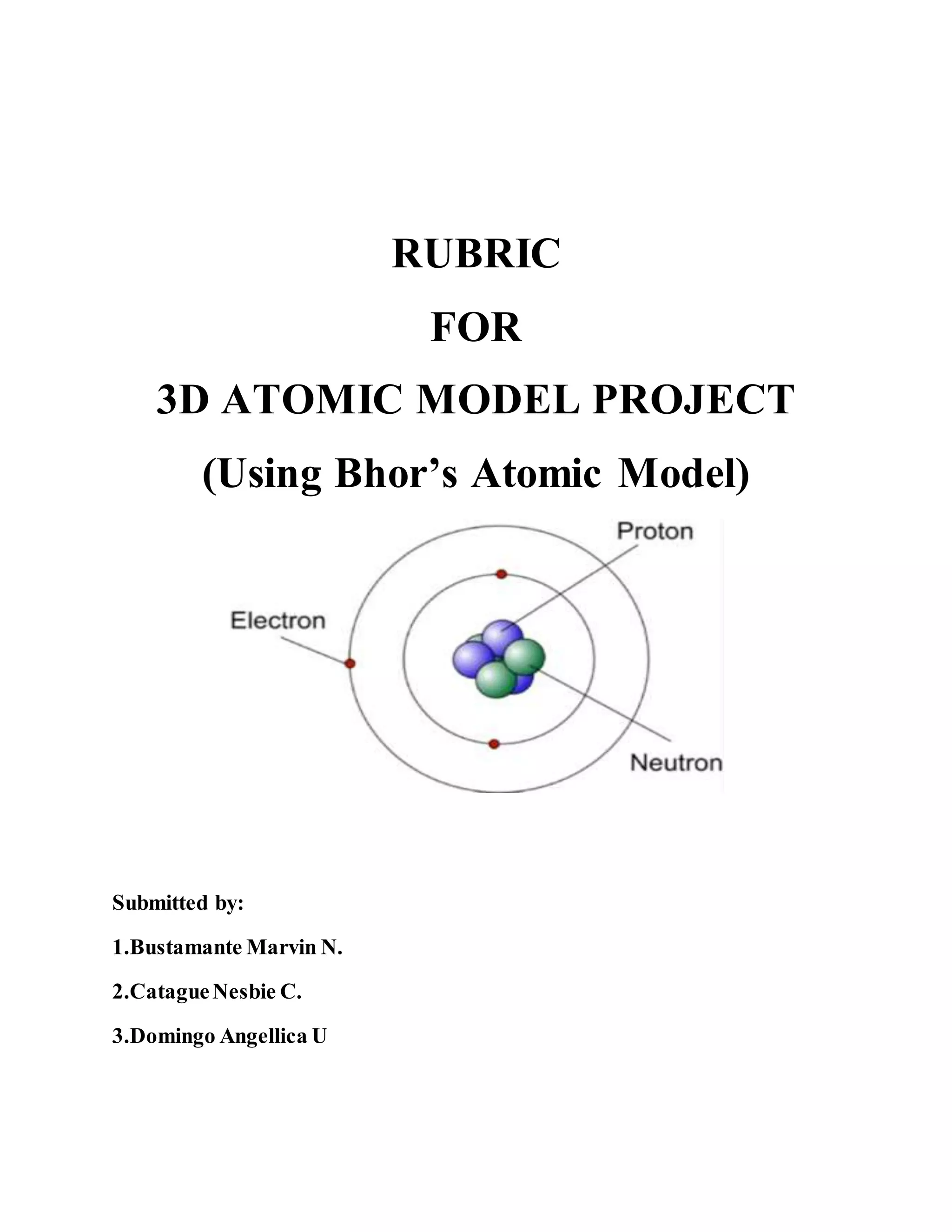 Rubrics for 3D Atomic Model Project | PDF