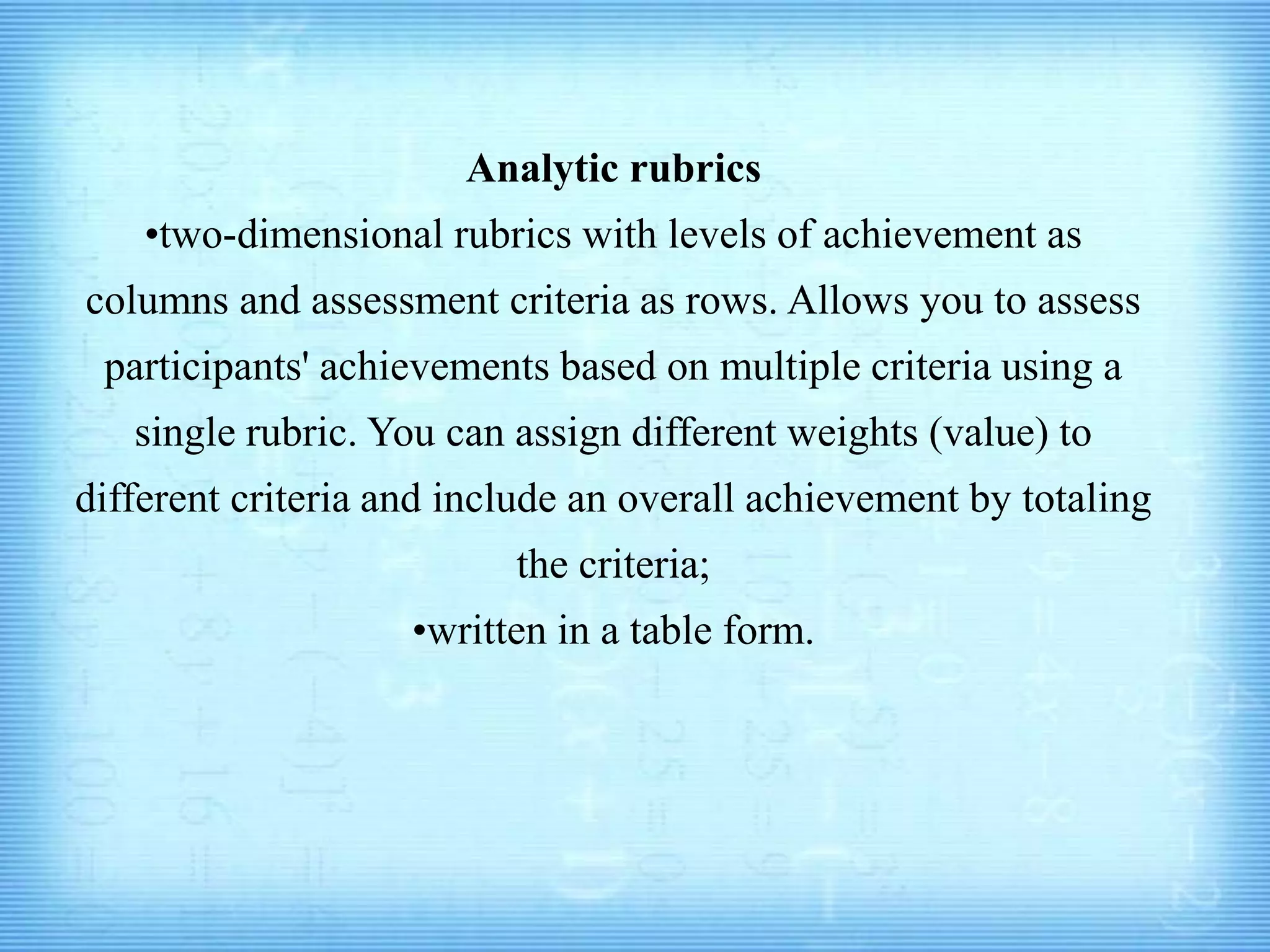 RUBRICS FOR ASSESSMENT.ppt