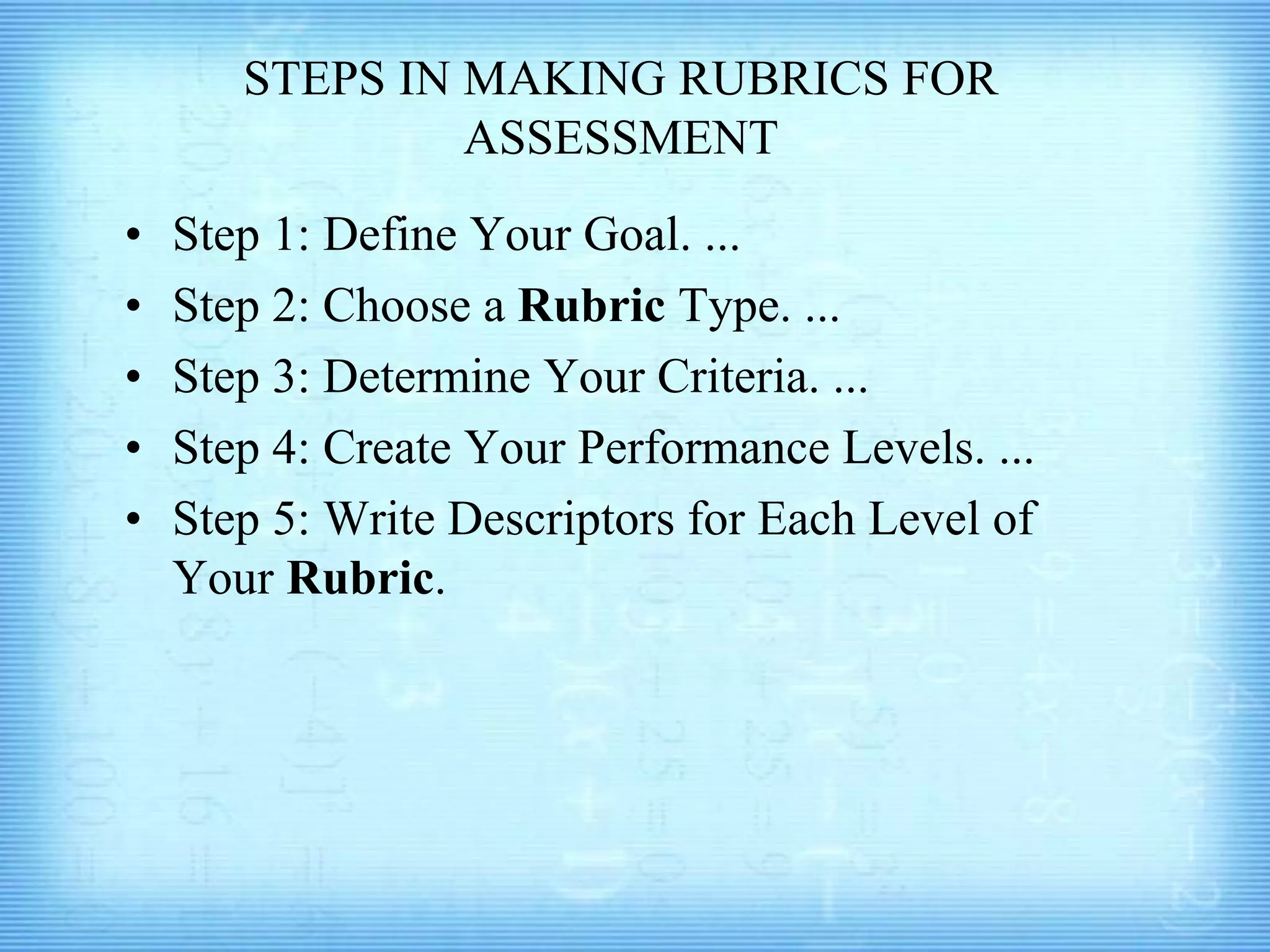RUBRICS FOR ASSESSMENT.ppt