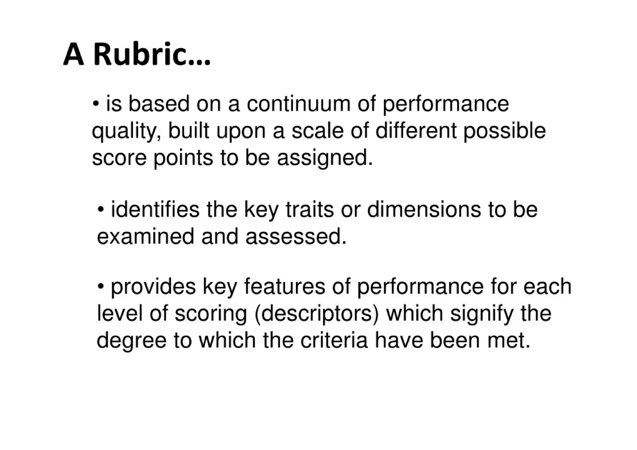 Rubrics For Assessment | PPT
