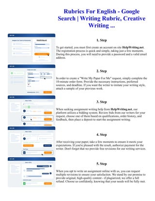 Rubrics For English - Google Search Writing Rubric, Creative Writing | PDF