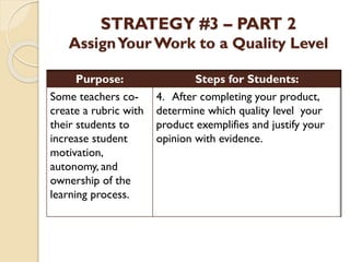 Rubrics for Strategies 4 & 7 | PPTX