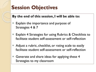 Rubrics for Strategies 4 & 7 | PPTX