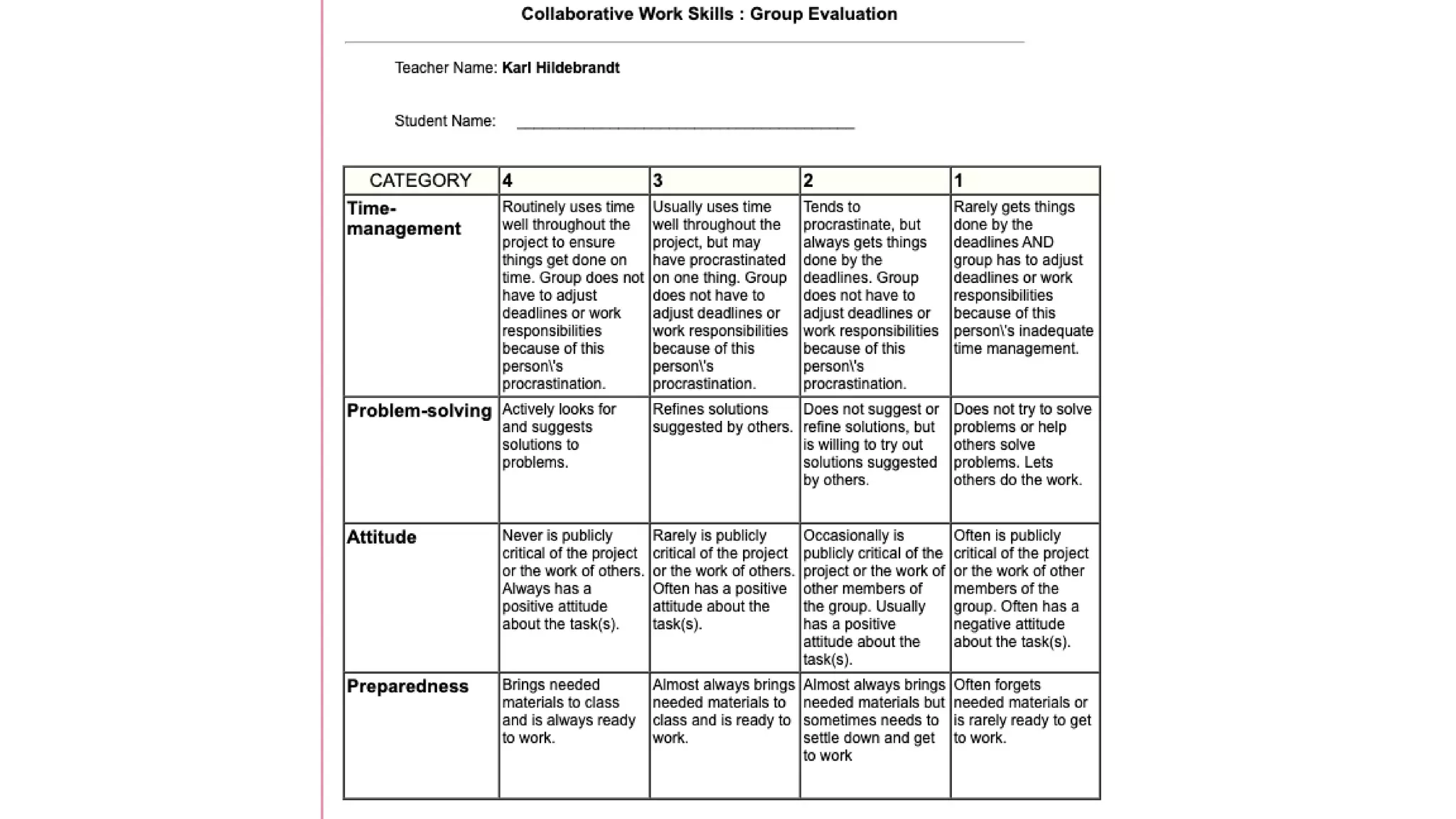 French Rubrics | PPT
