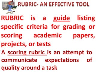 Rubrics ppt | PPSX