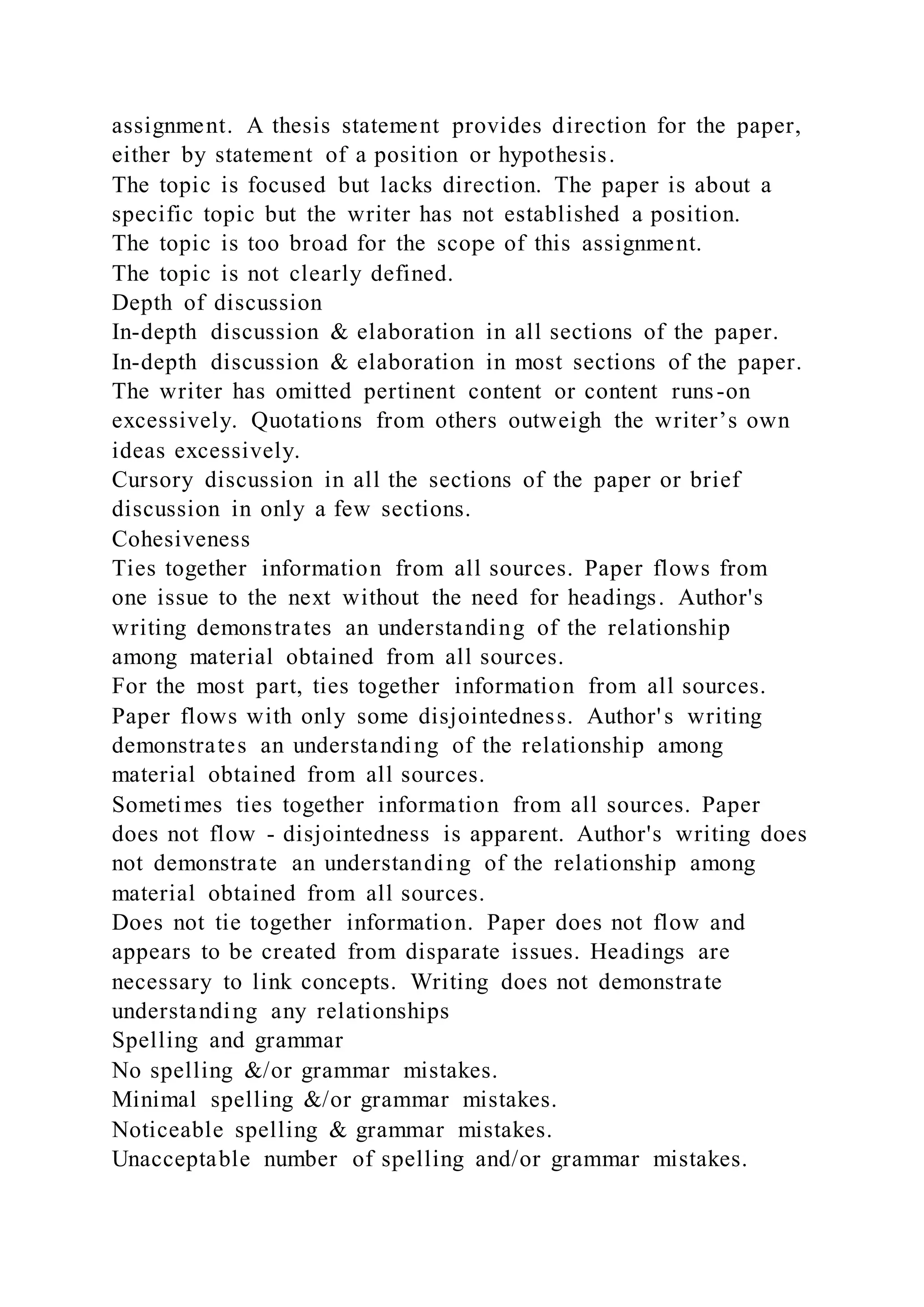 Rubrics research paper and presentation rubric for the final p | PDF