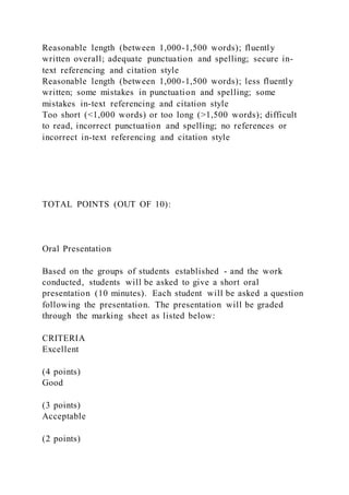 Rubrics research paper and presentation rubric for the final p | PDF