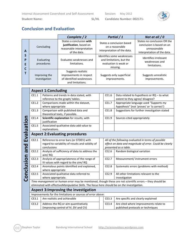 Rubrics & Self Assessments Online Submission | DOTX