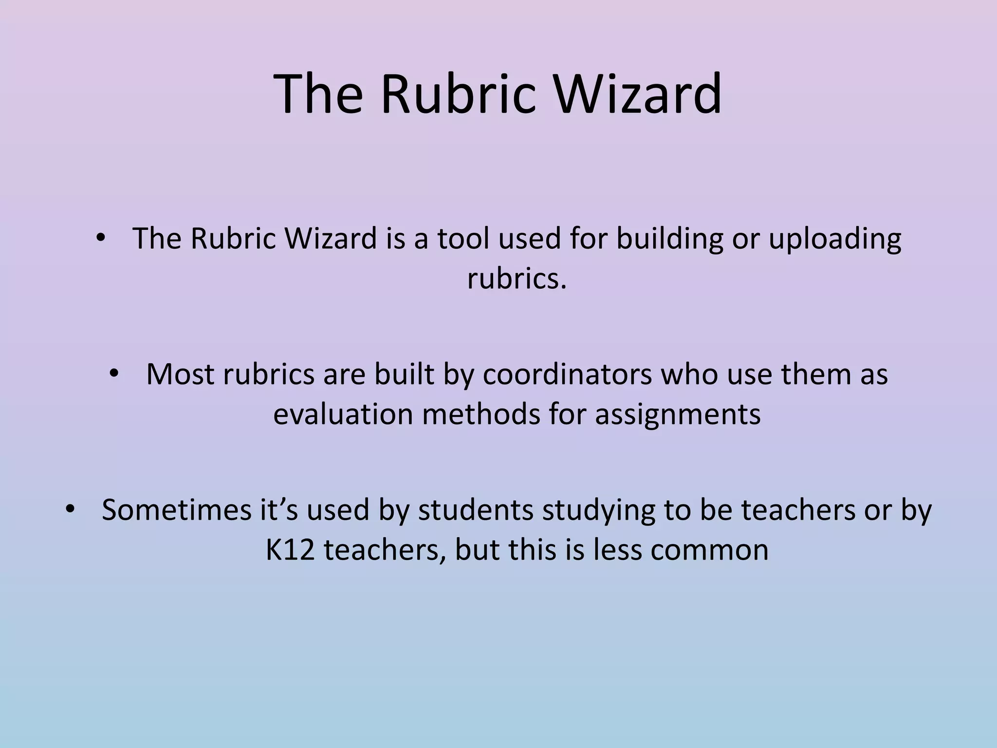 Rubric wizard | PPT