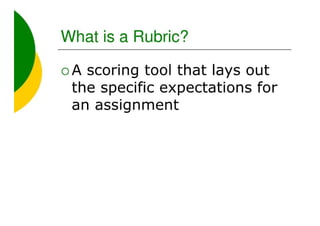 Rubric Workshop | PDF