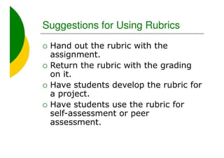 Rubric Workshop | PDF