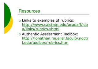 Rubric Workshop | PDF