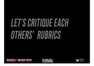 RUBRIC WRITING WORKSHOP | PDF