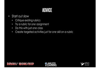 RUBRIC WRITING WORKSHOP | PPT