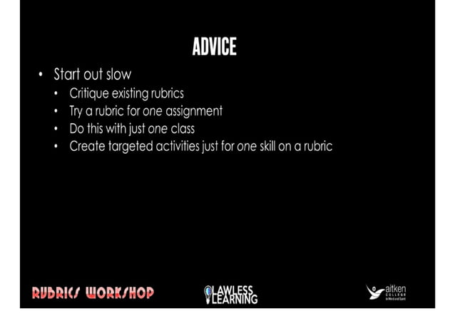 RUBRIC WRITING WORKSHOP | PDF