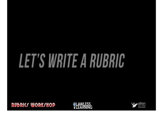 RUBRIC WRITING WORKSHOP | PDF
