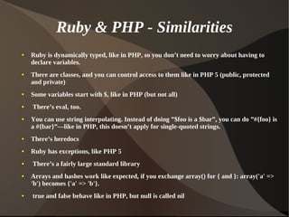 Introduction to Ruby | PDF | Programming Languages | Computing