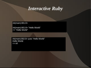 Introduction to Ruby | PDF | Programming Languages | Computing