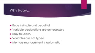 Ruby Basics | PPT