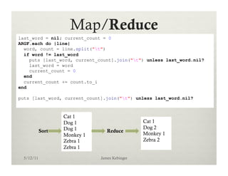 Using Ruby to do Map/Reduce with Hadoop | PPT