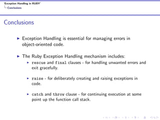 Ruby Exceptions | PDF