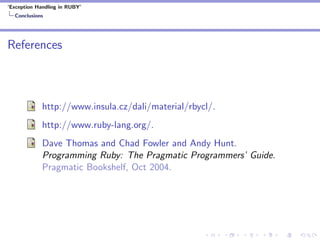 Ruby Exceptions | PPT
